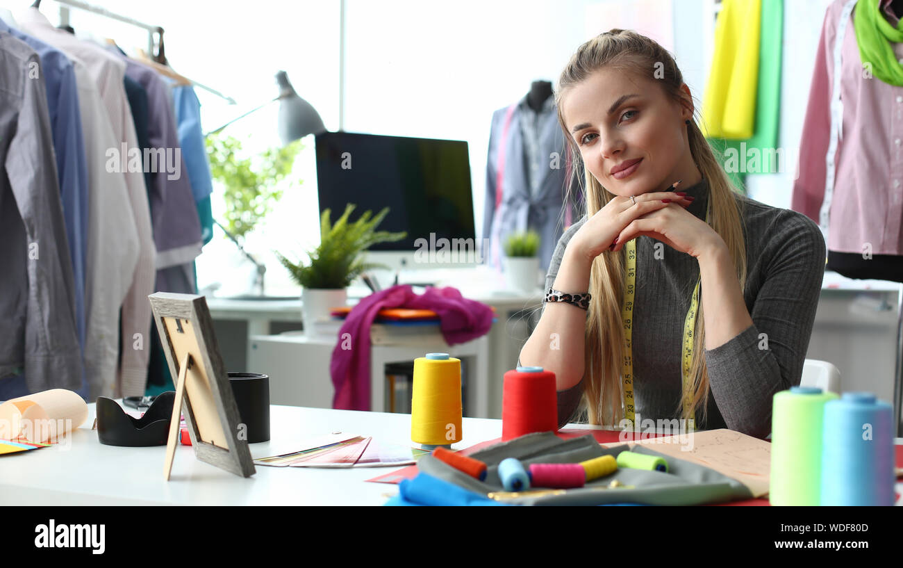 Creating Garment Clothes Sewing and Repair Service Stock Photo - Alamy