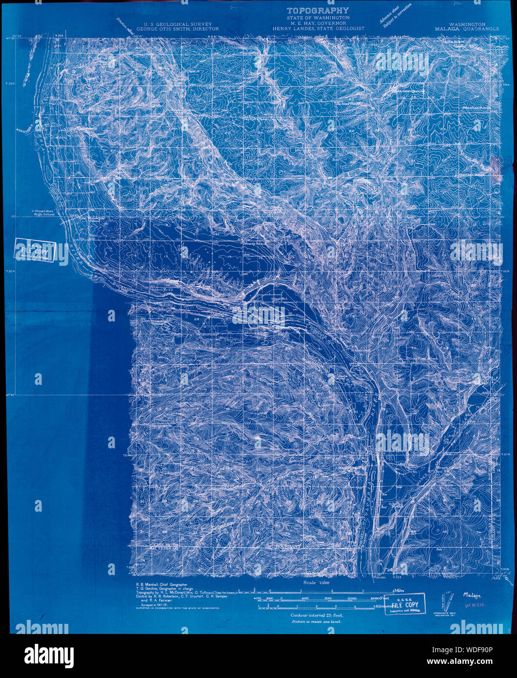 USGS Topo Map Washington State WA Malaga 242135 1912 48000 Inverted ...