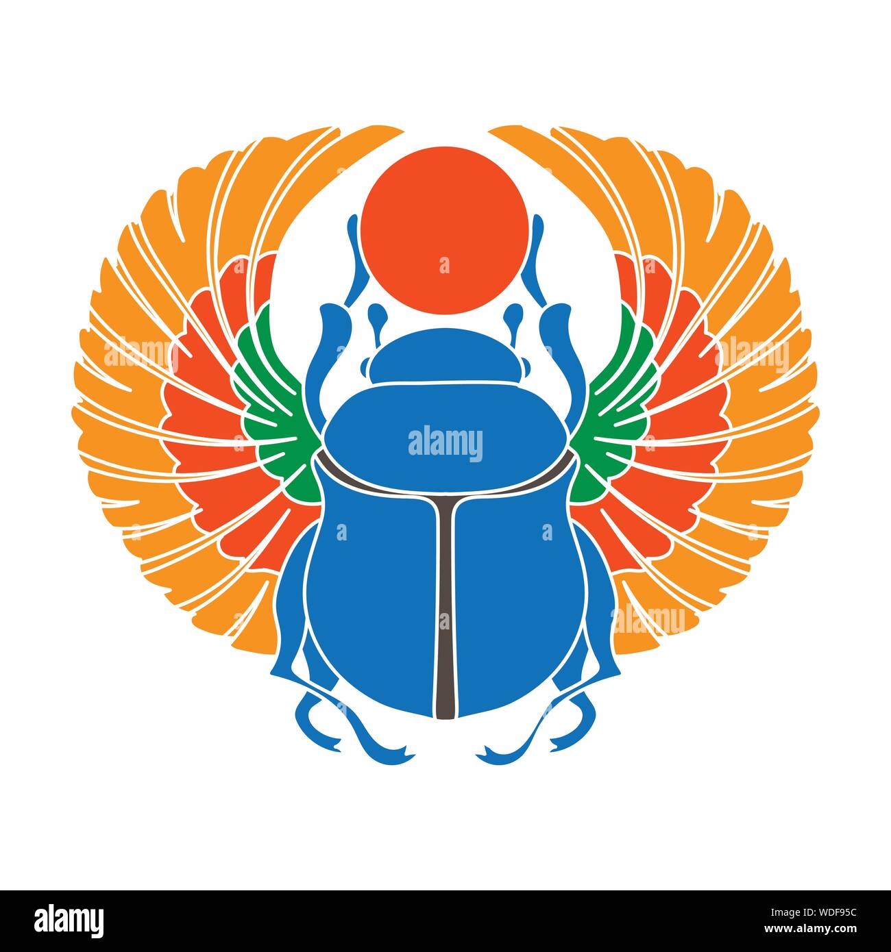 Scarab Icon in colour style isolated on white background. Ancient Egypt ...