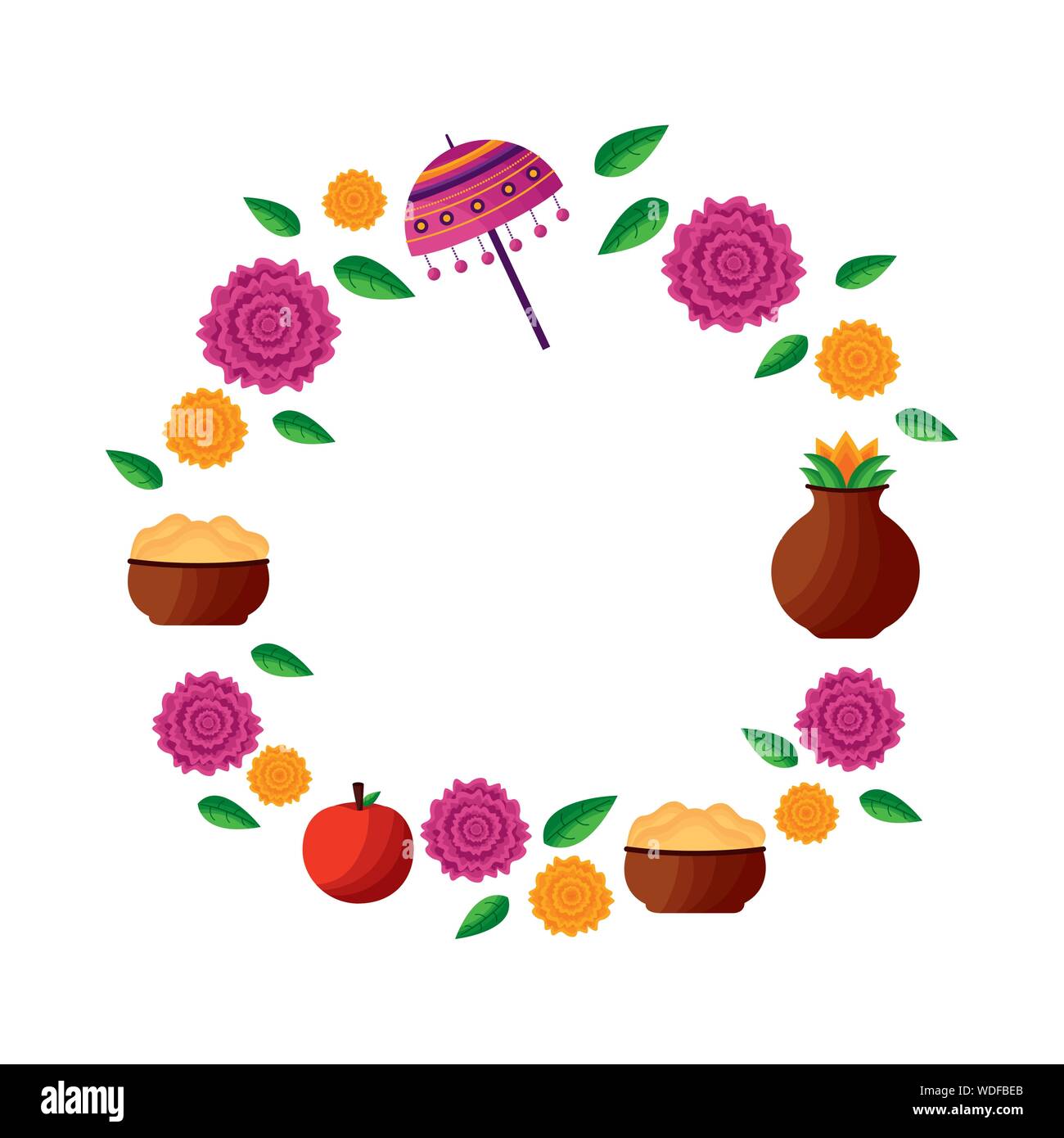 Icon set of onam celebration design Stock Vector Image & Art - Alamy