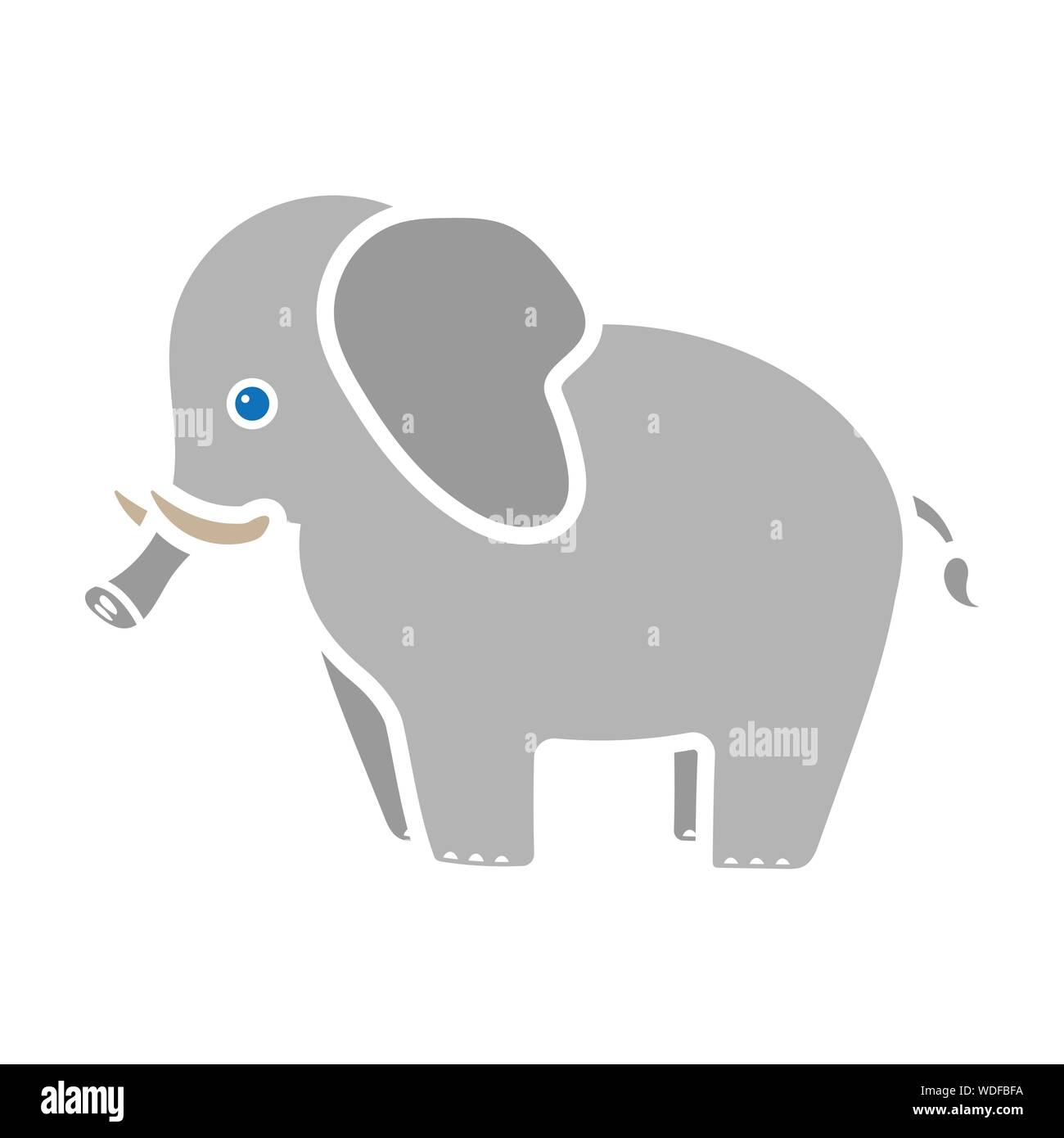 Elephant Icon in colour style isolated on white background. Animals ...