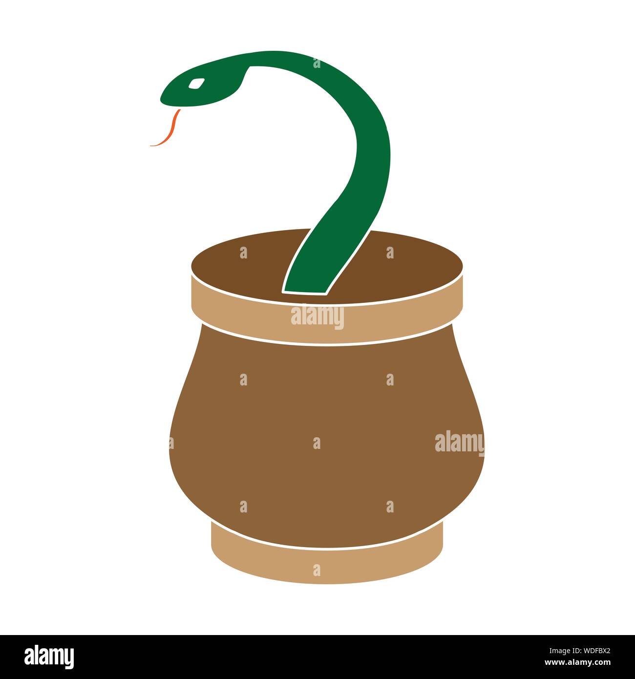 Snake in basket Icon in colour style isolated on white background. Arab ...