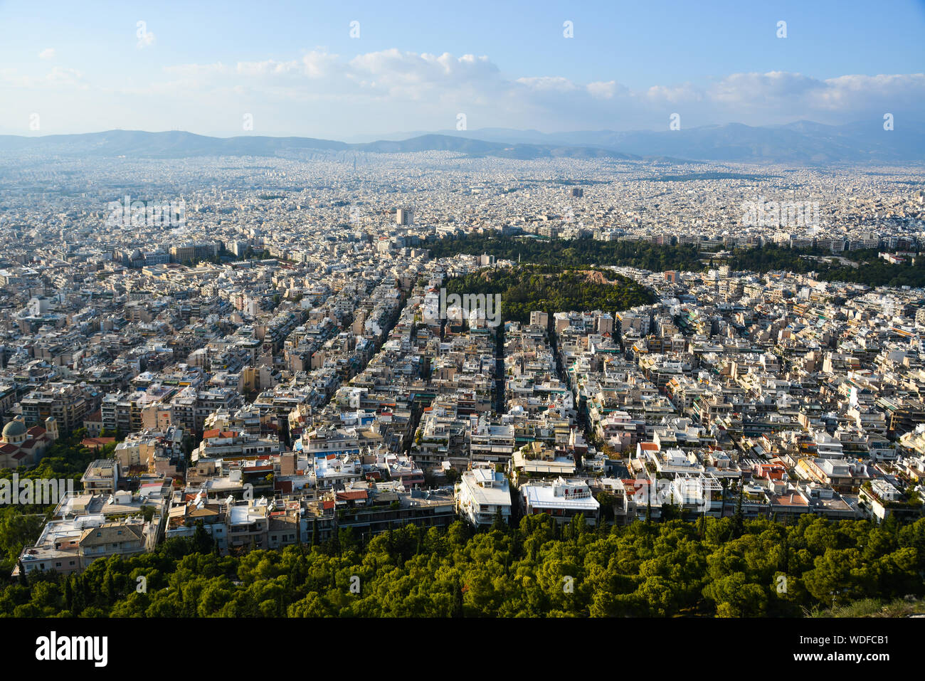Aerial view of Athens, Greece. Athens is a tourist attraction that ...