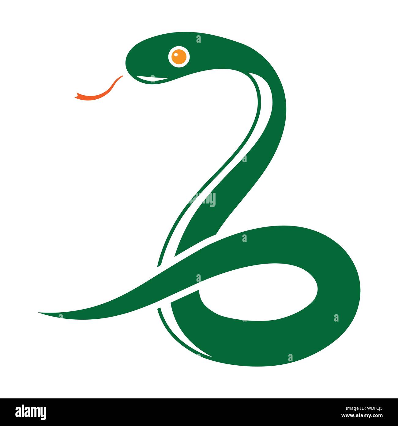 Snake Icon in colour style isolated on white background. Animals symbol ...