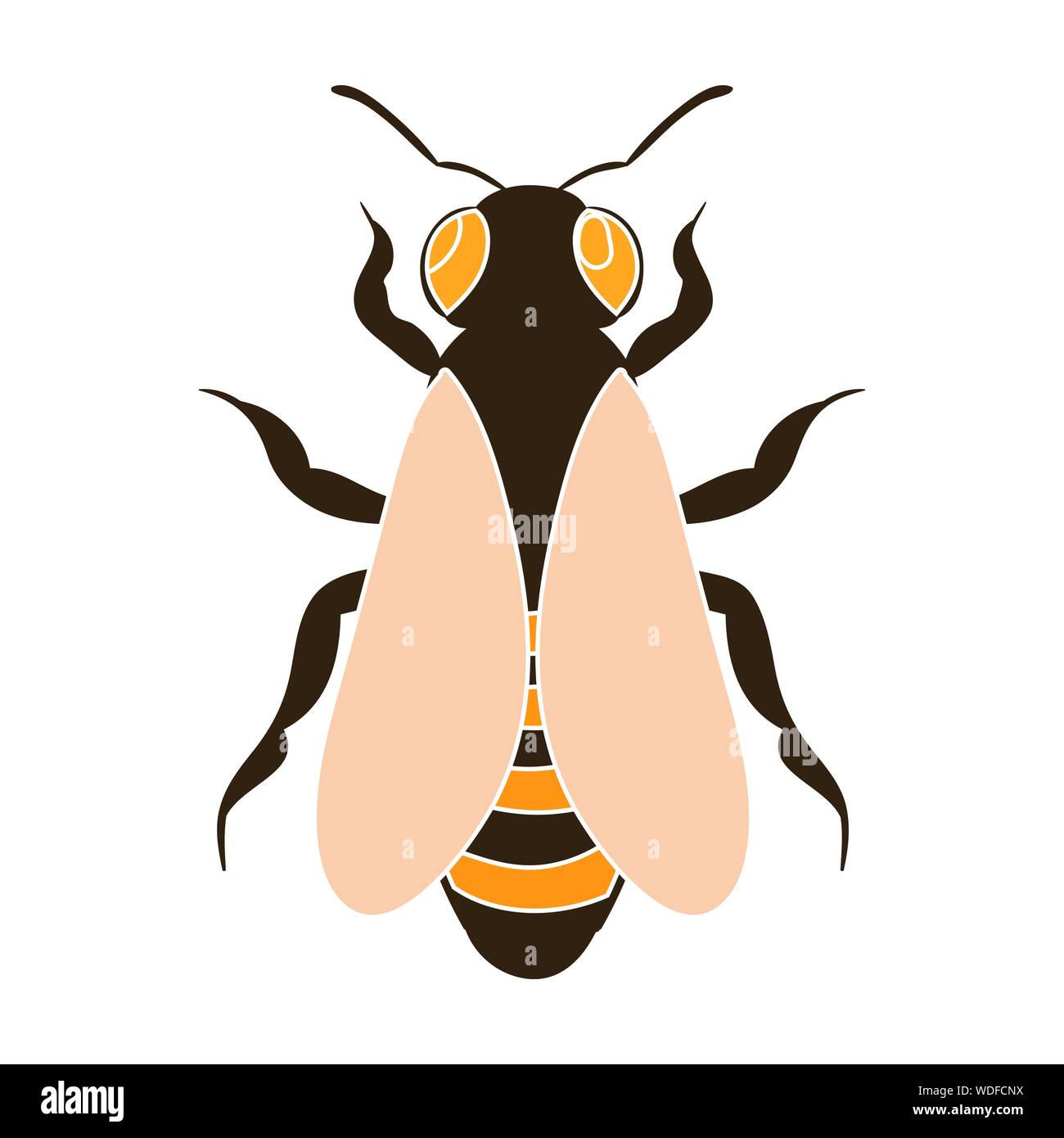 Bee Icon in colour style isolated on white background. Apiary symbol ...