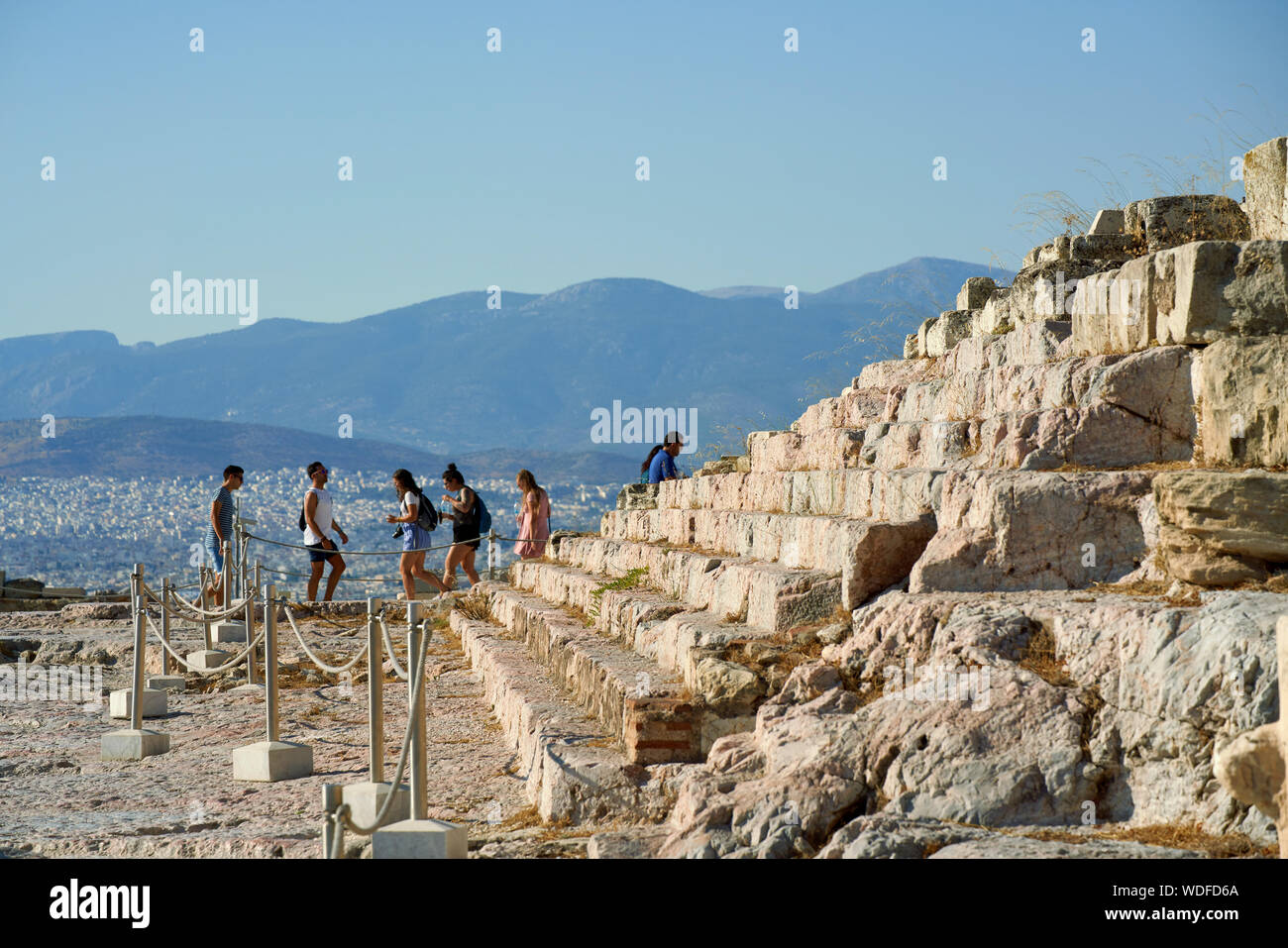 The steps at the front of The Parthenon on the Acropolis in Athens ...