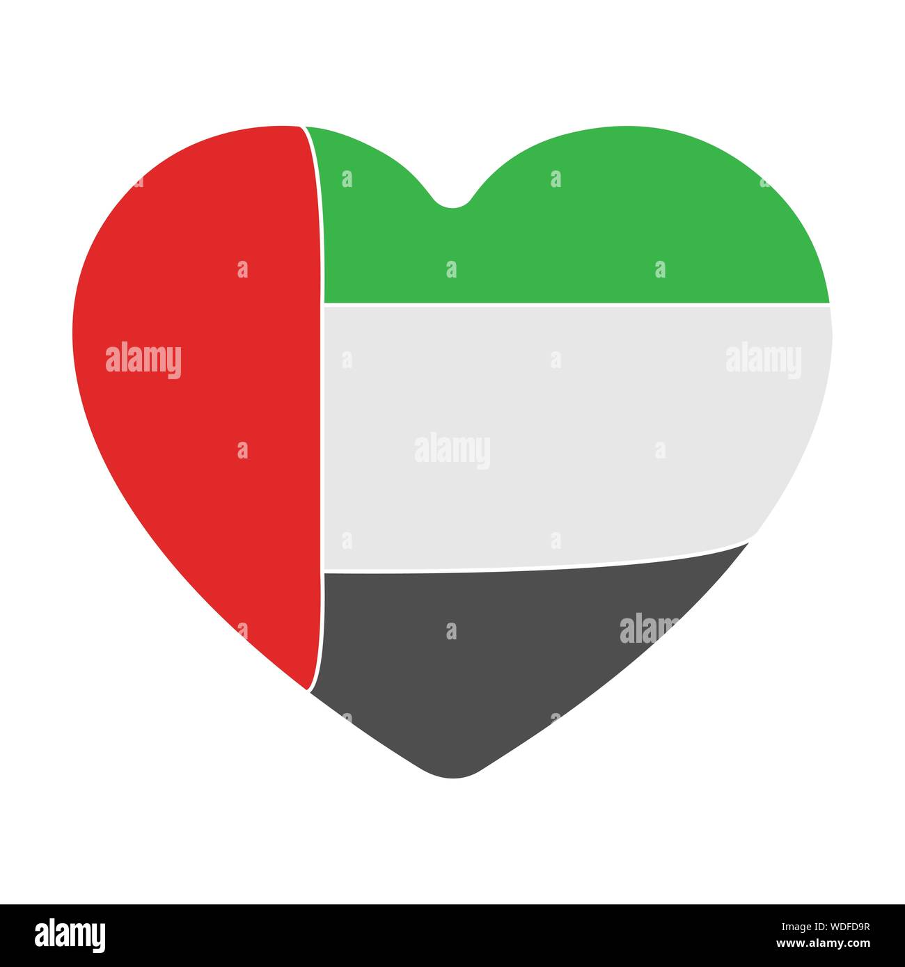 United Arab Emirates heart Icon in colour style isolated on white ...