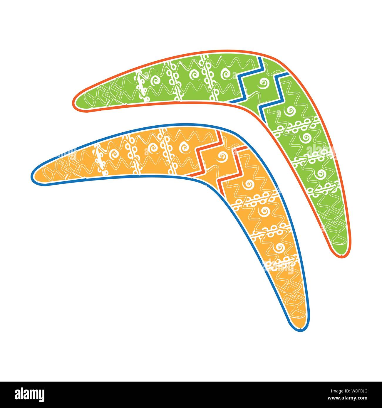 Australian boomerang Icon in colour design isolated on white background ...