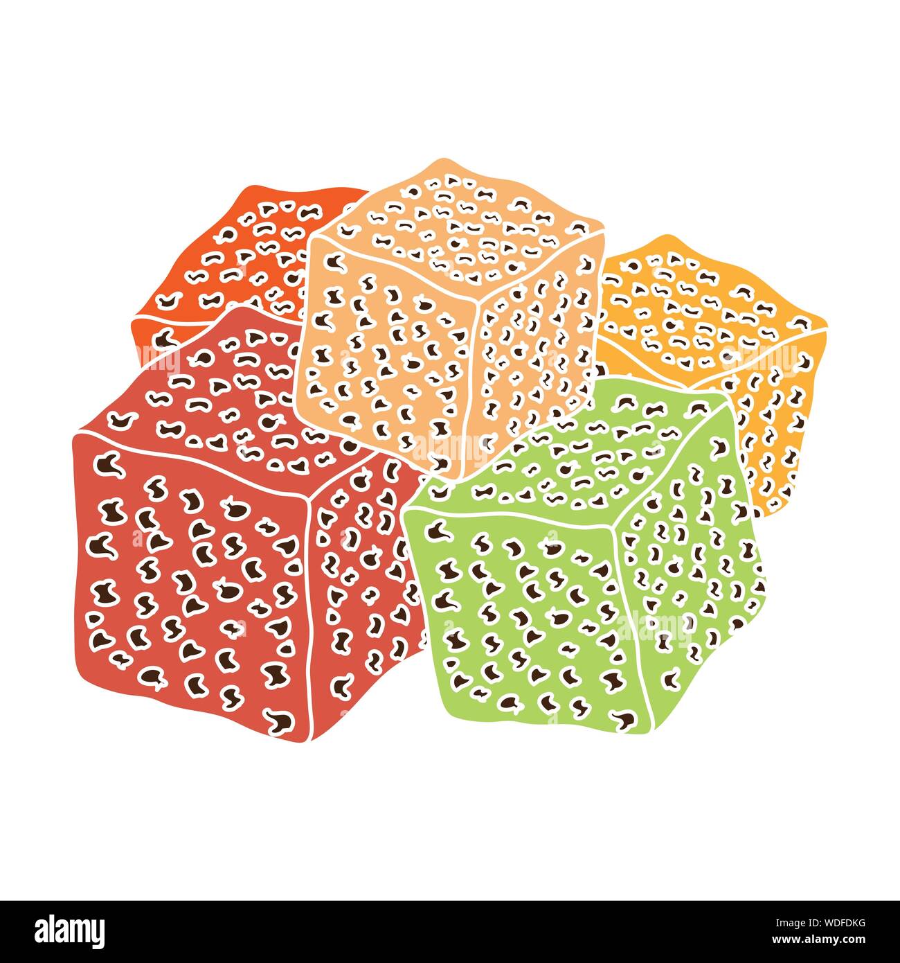 Turkish delight Icon in colour style isolated on white background. Arab ...