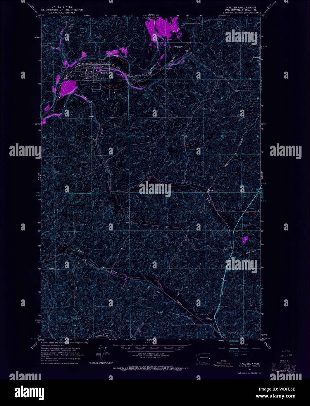Malden washington state map hi-res stock photography and images - Alamy