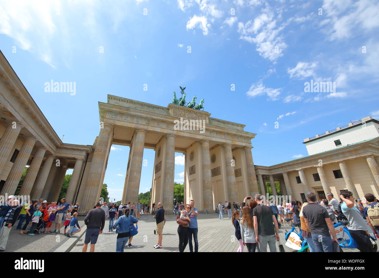 People visit Brandenburger gate historical architecture Berlin Germany ...
