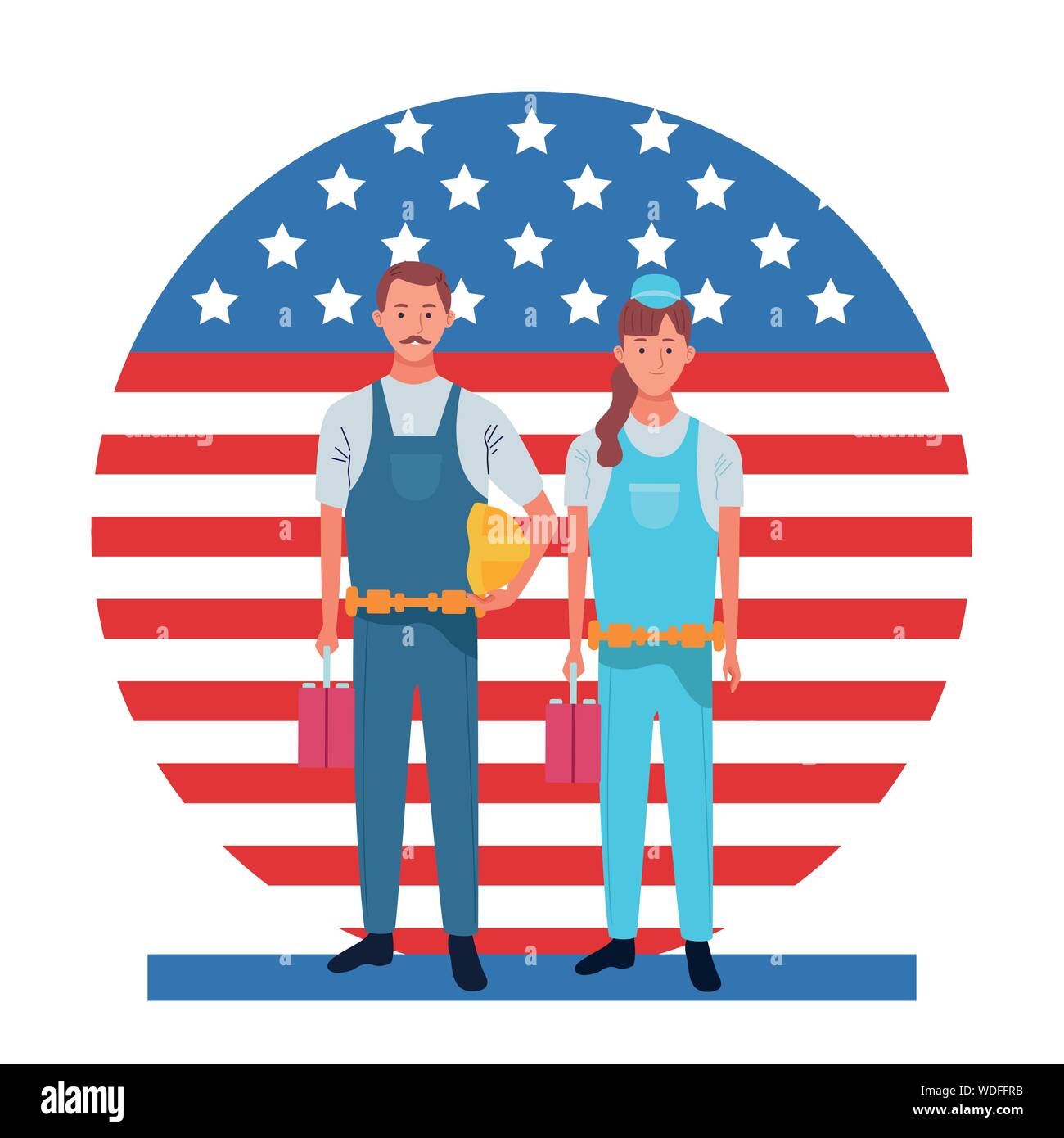 labor day employment celebration cartoon Stock Vector Image & Art - Alamy