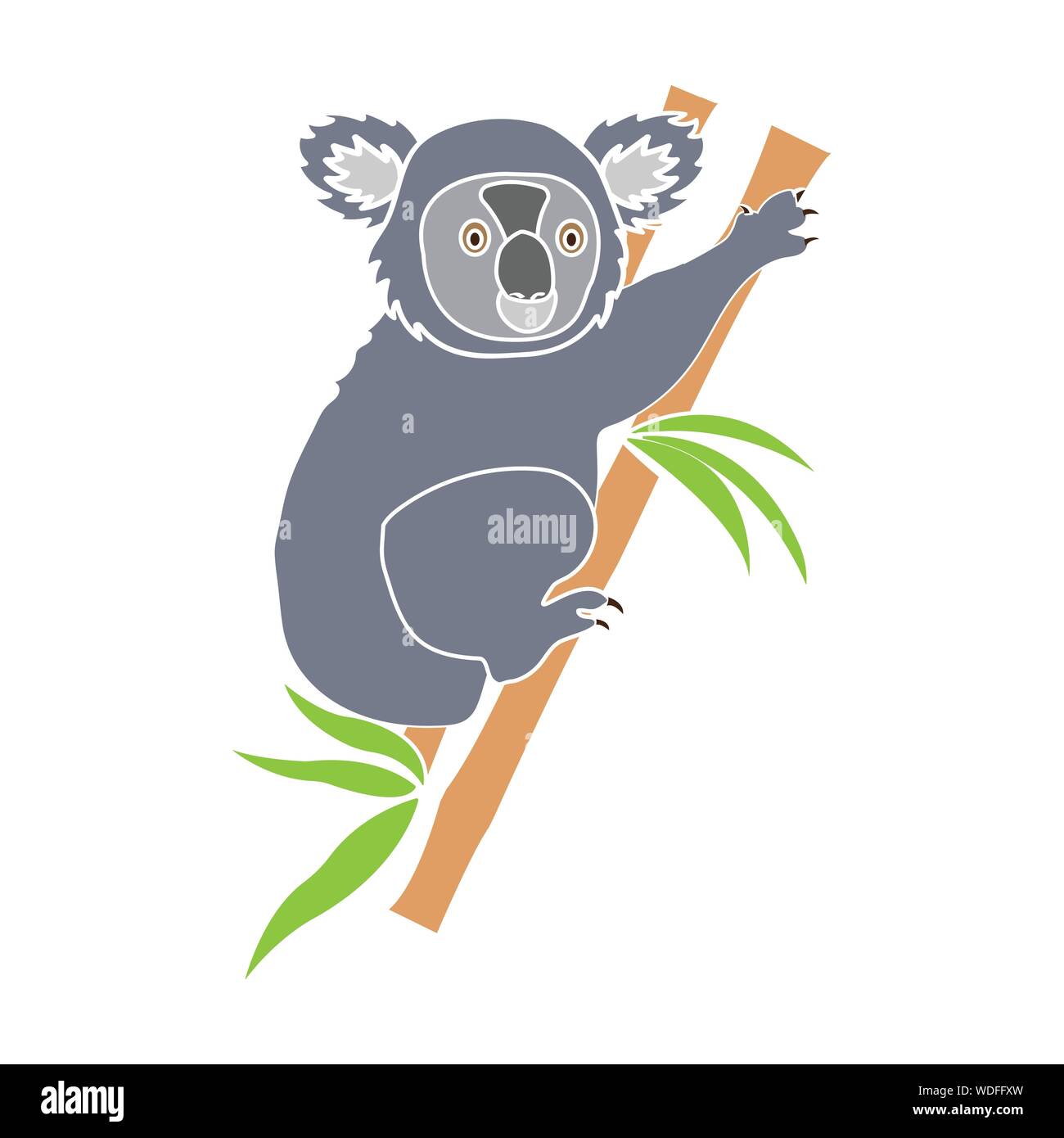 Australian koala Icon in colour design isolated on white background ...