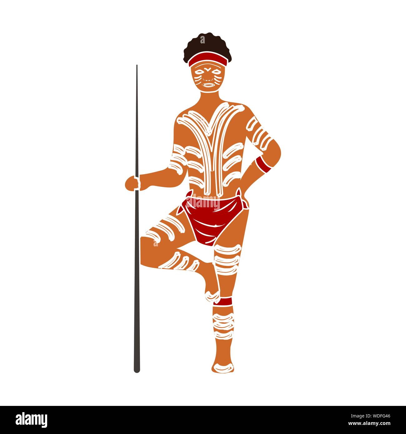 Astralian aborigine Icon in colour design isolated on white background ...