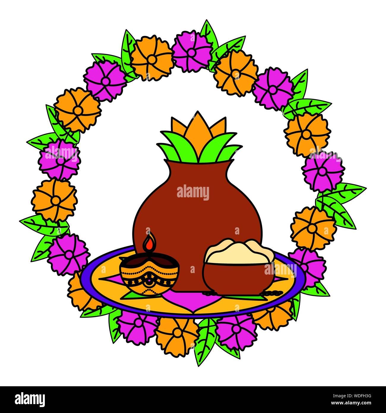 Clay pot of onam celebration design Stock Vector Image & Art - Alamy