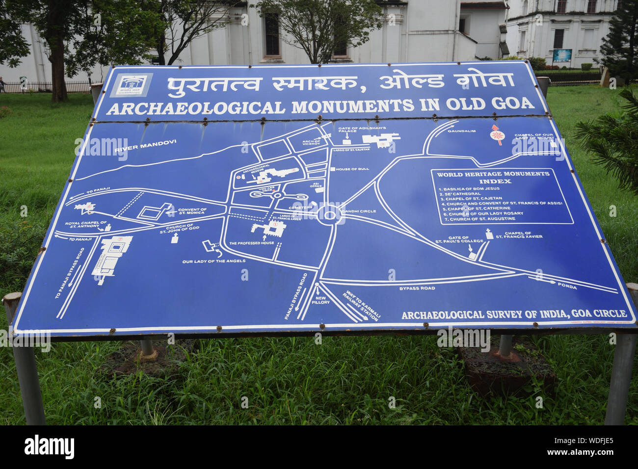 ASI Map of the Archaeological Monuments in Old Goa. ASI complex. Old ...