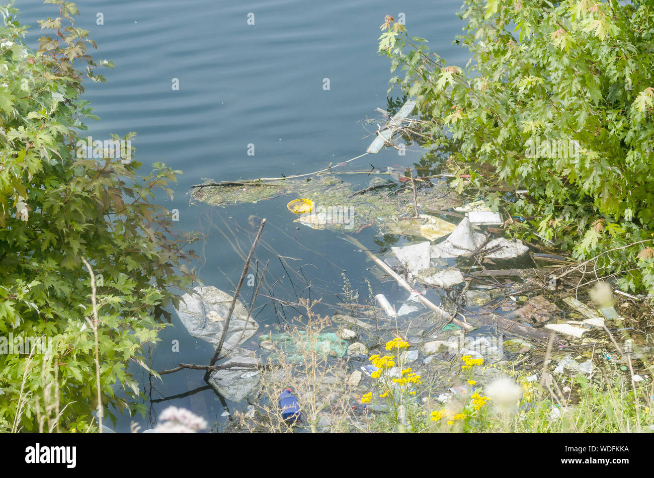 Garbage pollution lake hi-res stock photography and images - Alamy