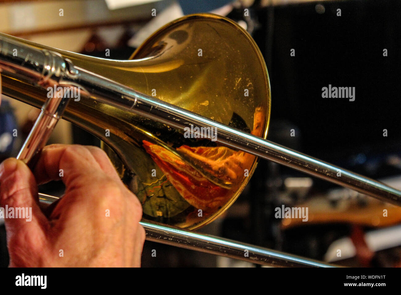 Playing trumpet one hand hi-res stock photography and images - Alamy