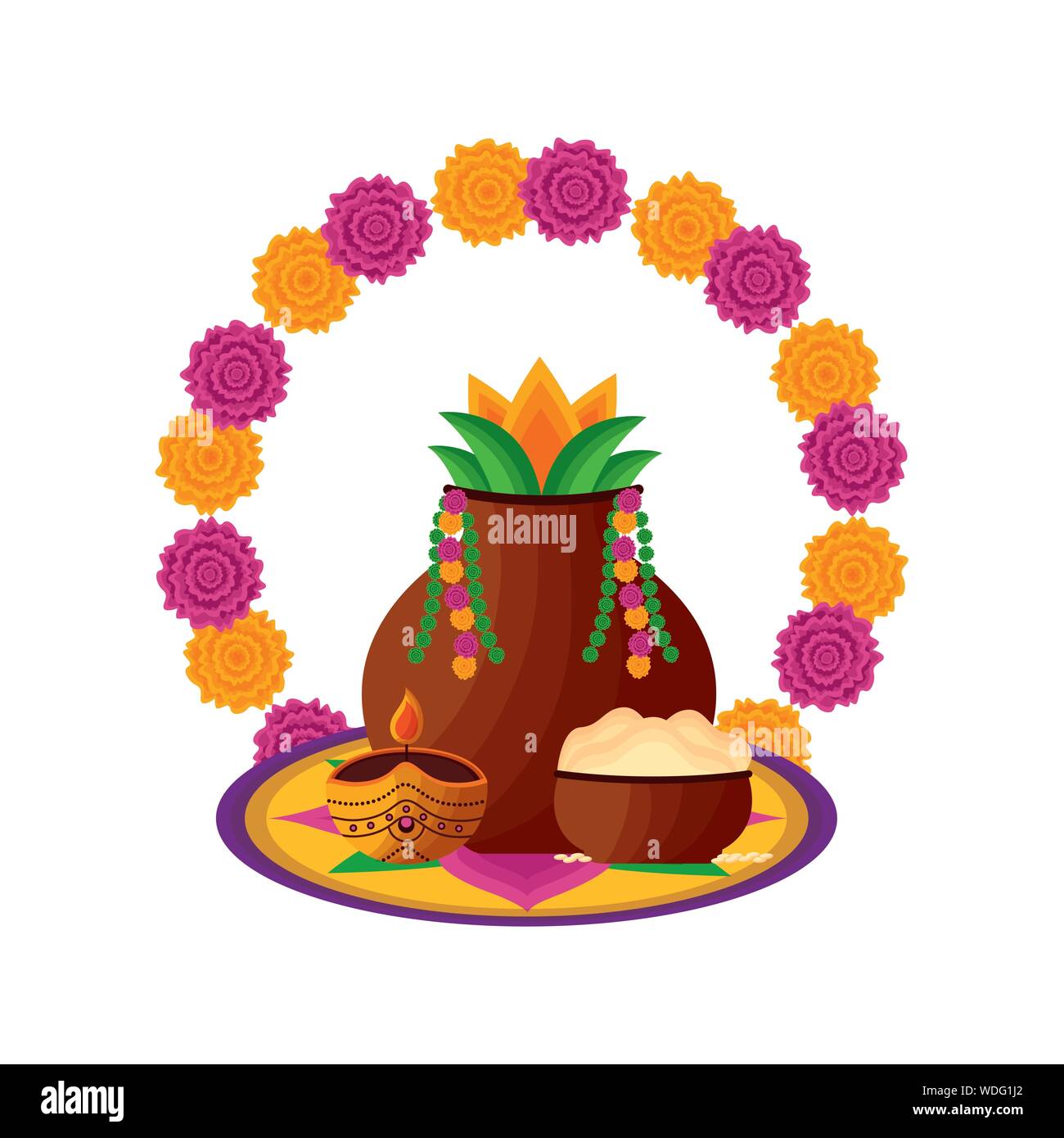 Clay pot of onam celebration design Stock Vector Image & Art - Alamy