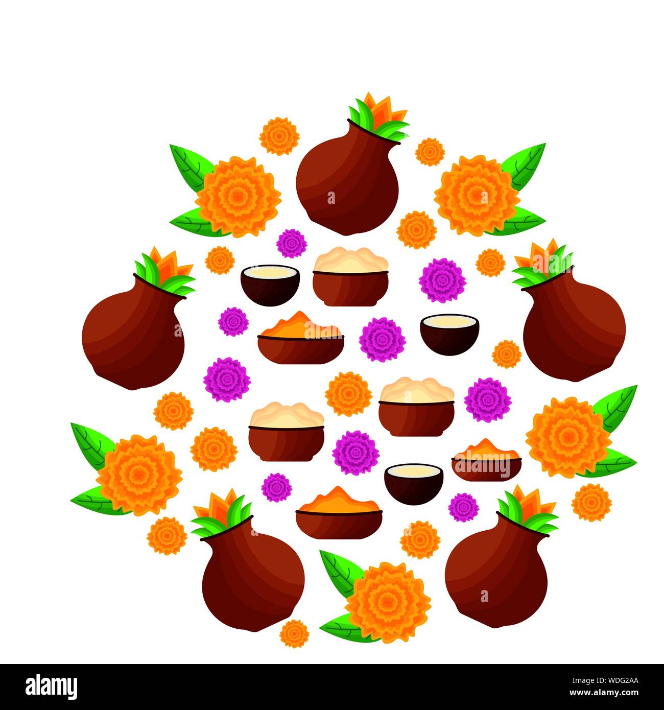 Clay pot of onam celebration design Stock Vector Image & Art - Alamy