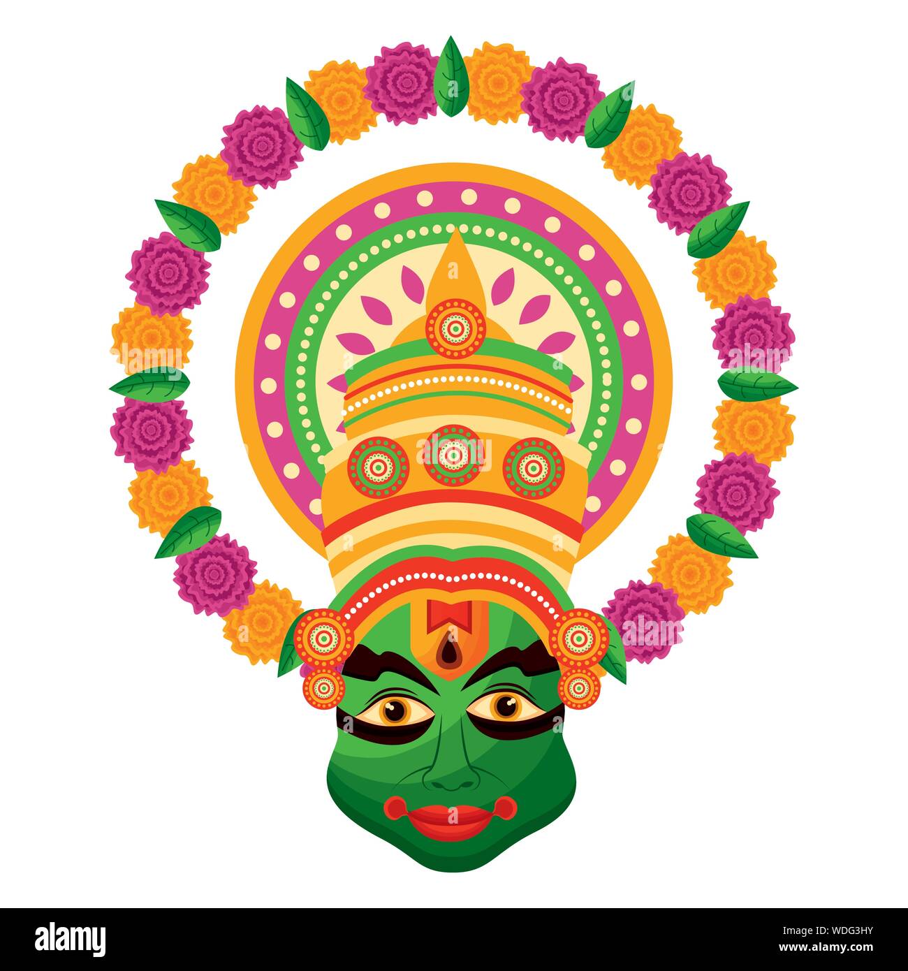 Kathakali Face Vector