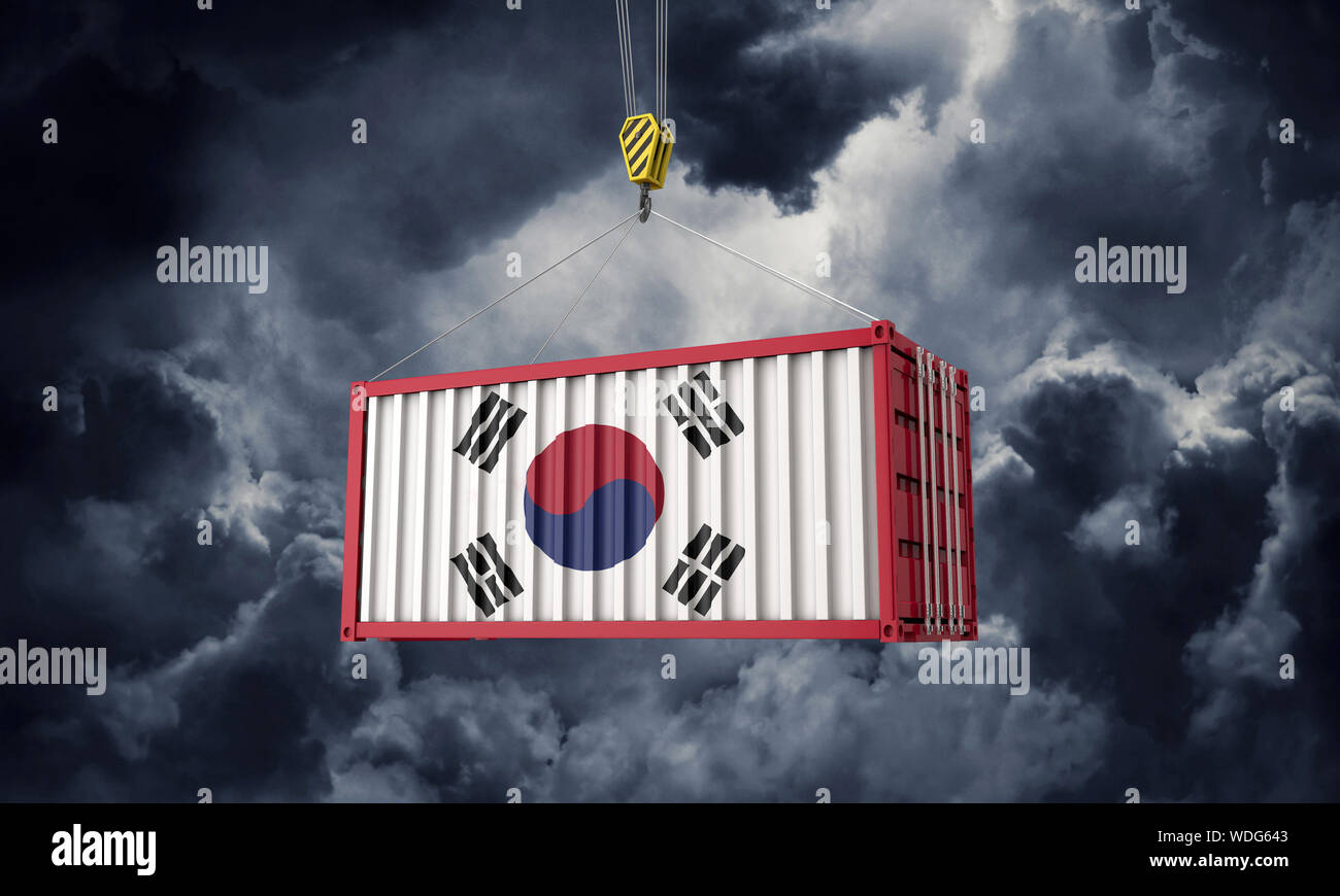 South korea flag shipping container hi-res stock photography and images ...