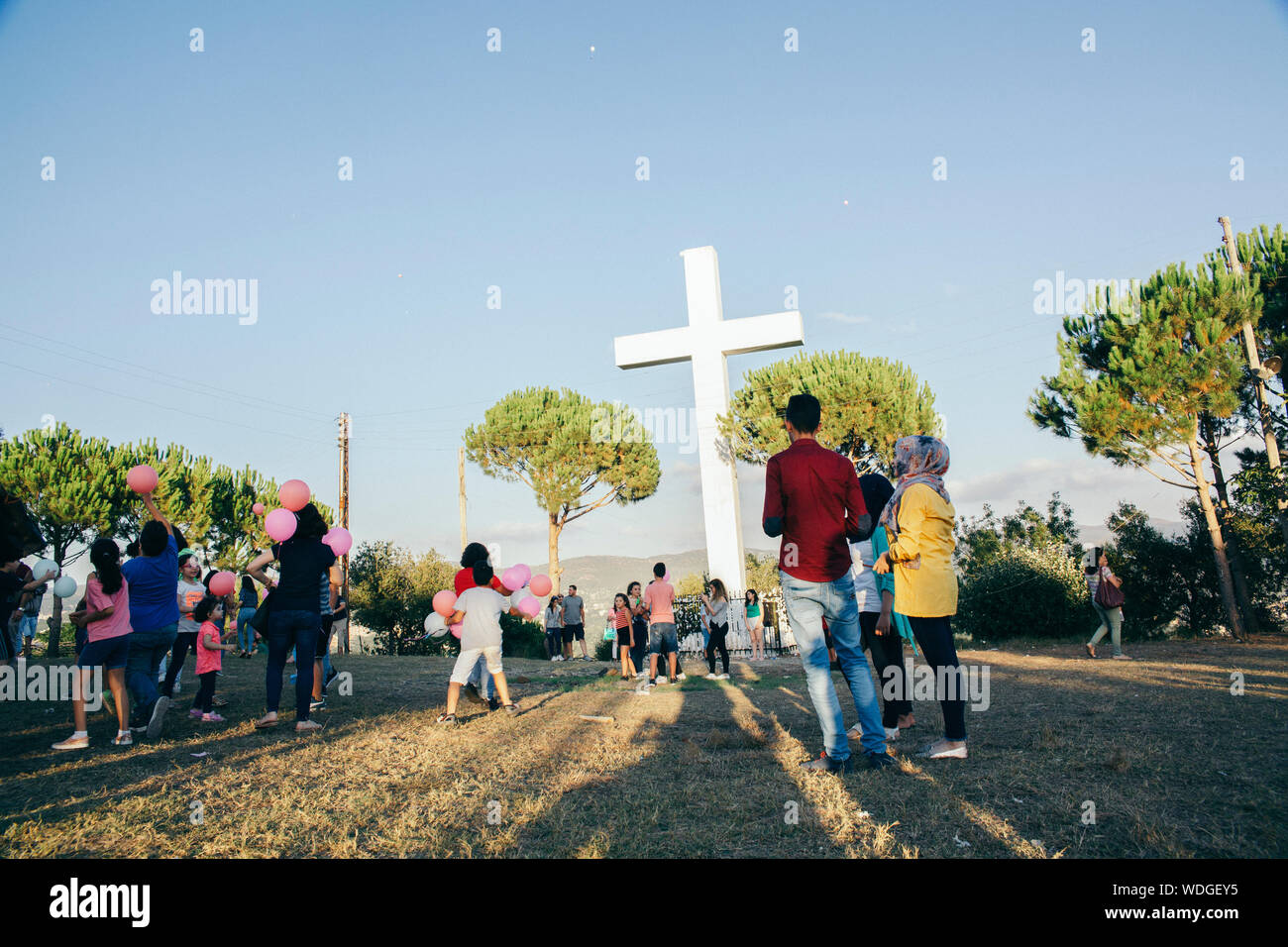 balloon events in Mashta Al Helou Stock Photo - Alamy