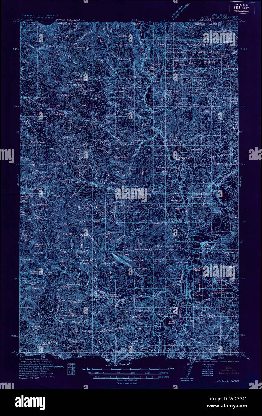 Marcus washington state map hi-res stock photography and images - Alamy