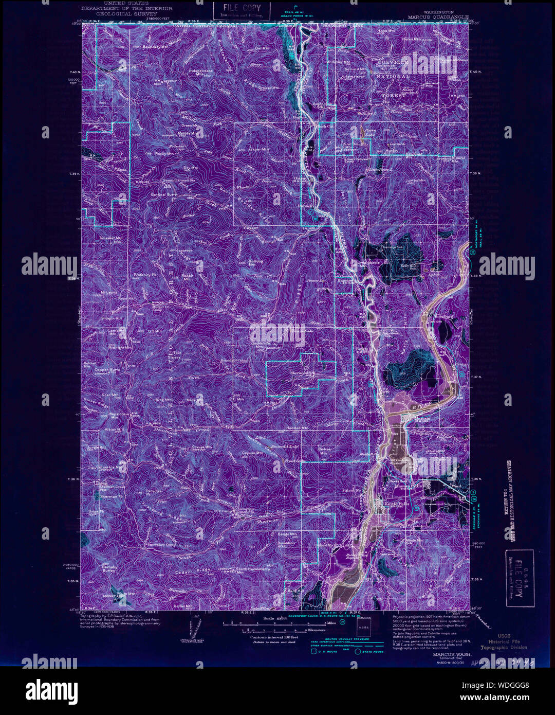 Marcus washington state map hi-res stock photography and images - Alamy