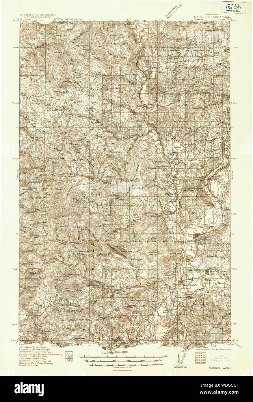 Marcus washington state map hi-res stock photography and images - Alamy