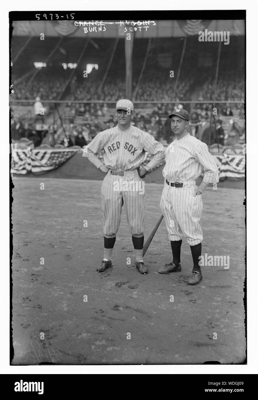George H. Burns, Boston AL & Everett Scott, New York AL (baseball ...