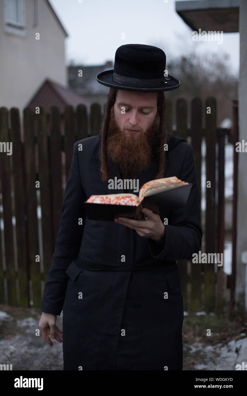 Lelow/Poland- 03 February 2017: Hassidic jew celebrating during Hasidic ...