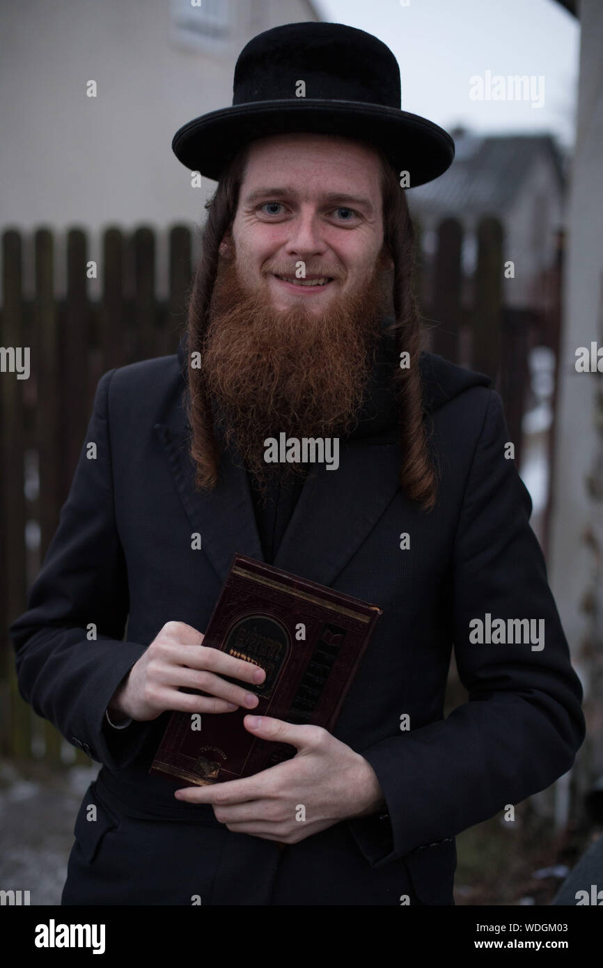 Lelow/Poland- 03 February 2017: Hassidic jew celebrating during Hasidic ...