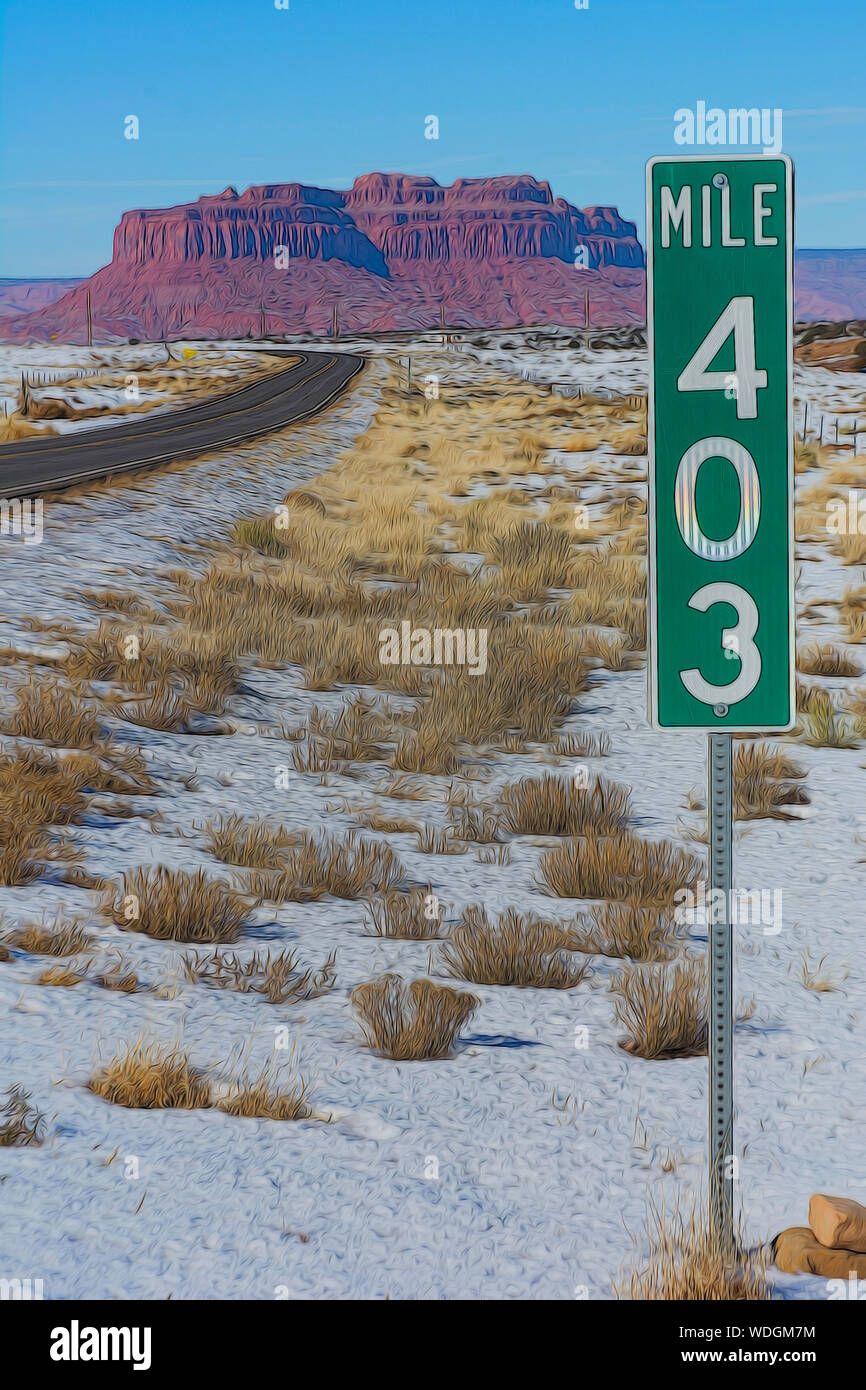 Arizona road sign desert hi-res stock photography and images - Alamy