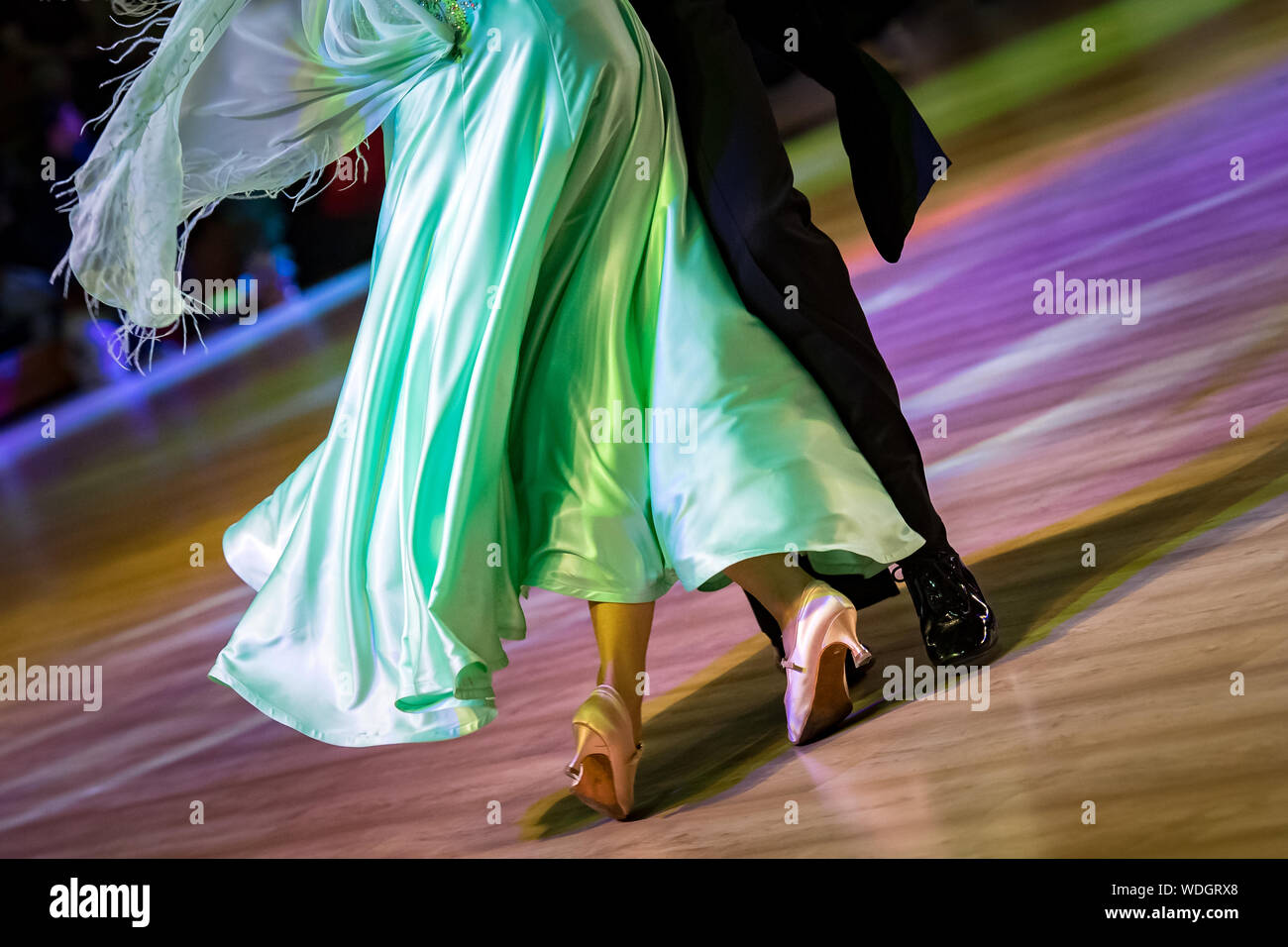couple dancing standard dance on the dancefloor Stock Photo - Alamy