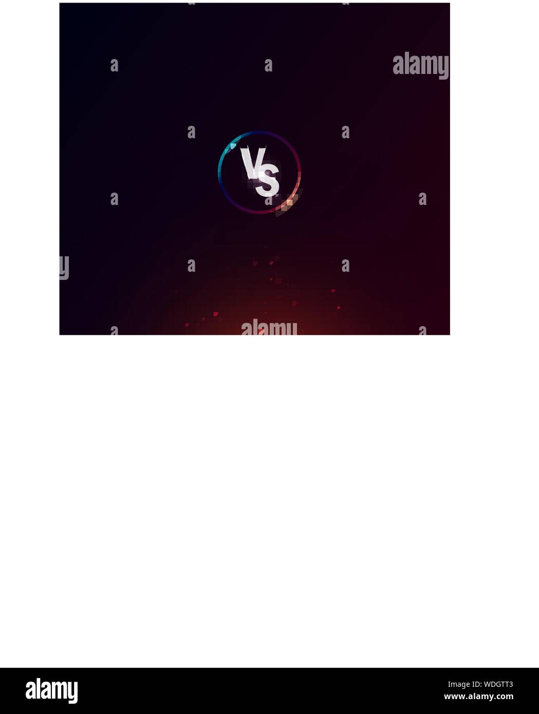 Blue neon versus logo vs letters for sports and fight competition ...