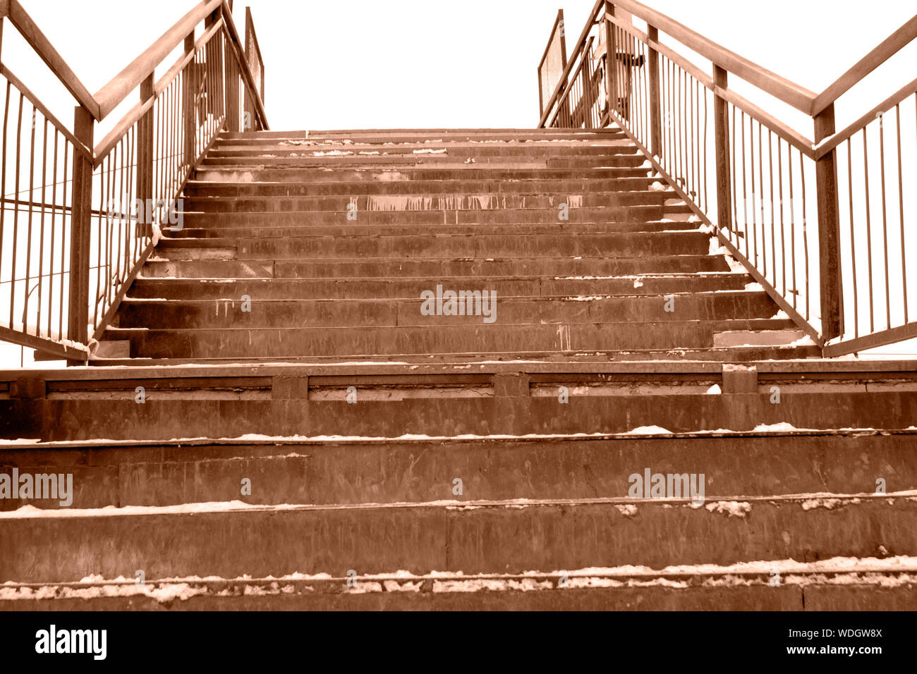 Pedestrian bridge over the railway. Stairs Stock Photo - Alamy