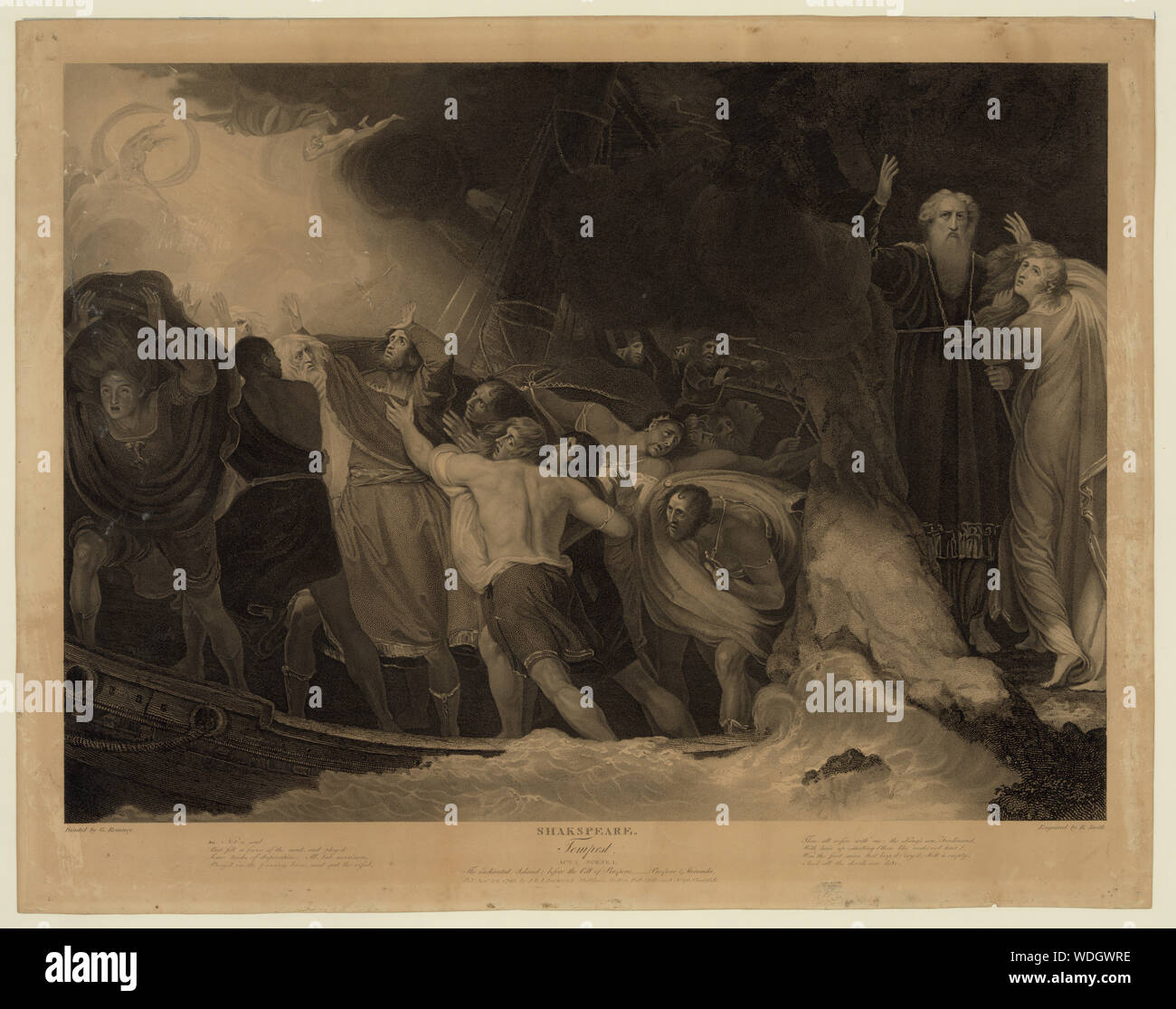 George Romney - William Shakespeare - The Tempest Act I, Scene 1 ...