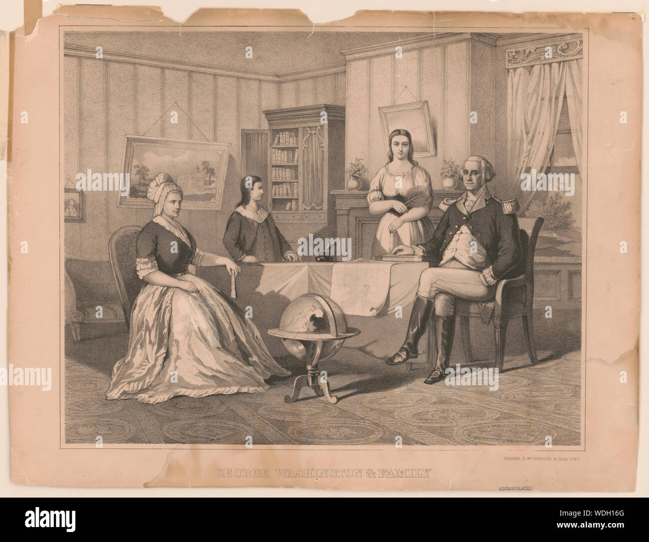 George Washington & family Abstract/medium: 1 print : lithograph Stock ...