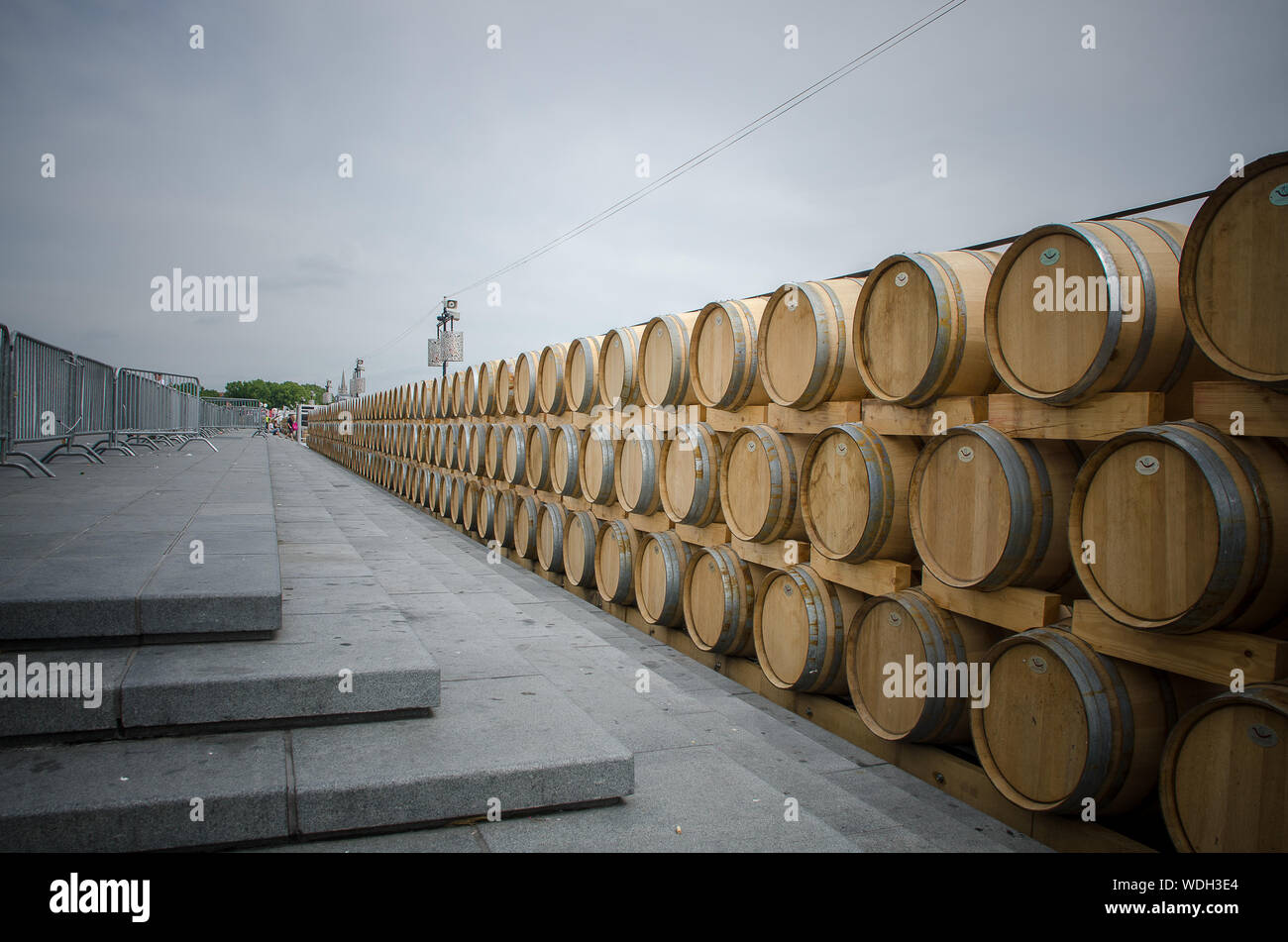 Wine barrels at the wine fair in the city of Bordeaux. France Stock ...