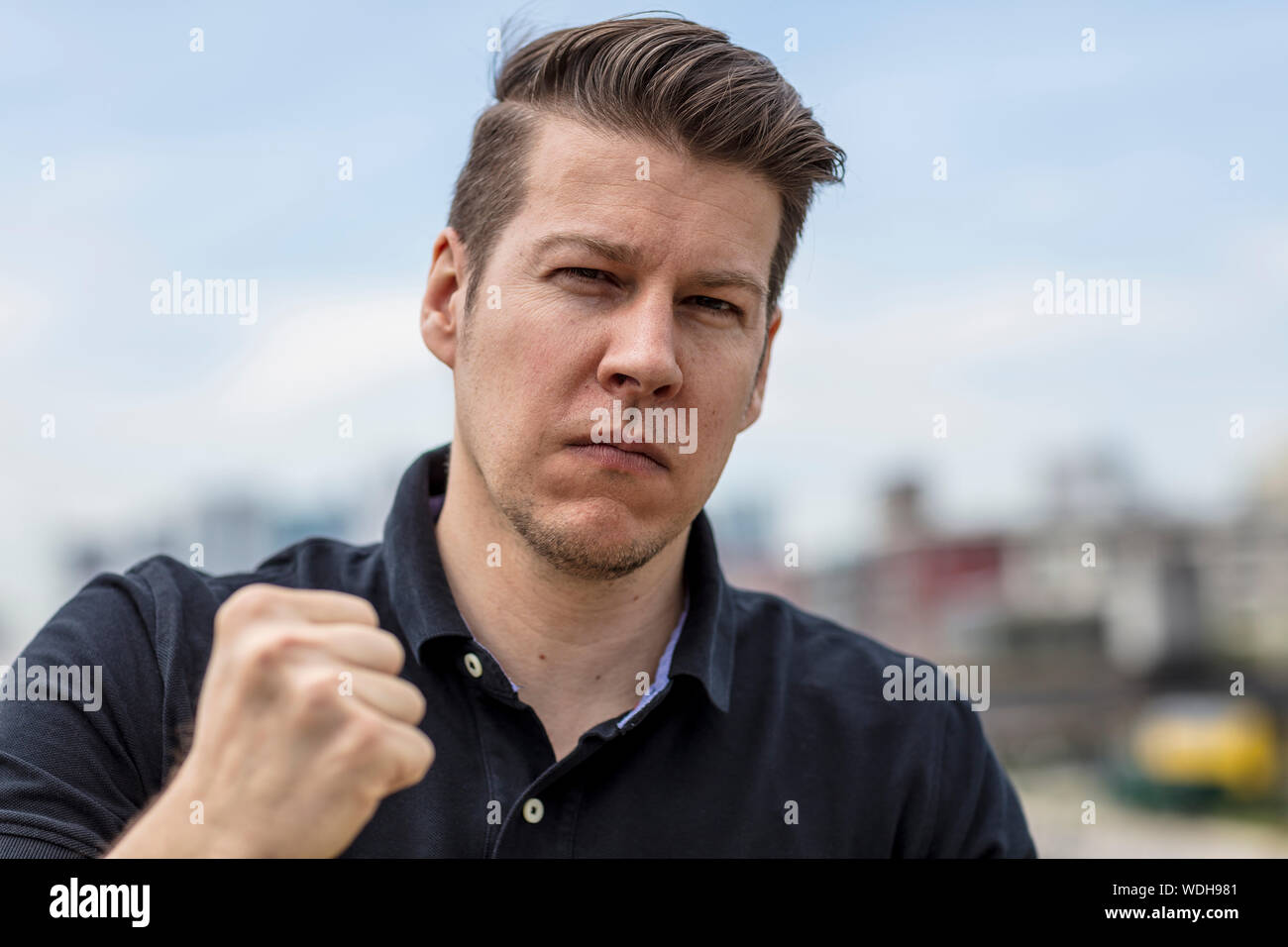 Young man in fighting boxing hi-res stock photography and images - Alamy