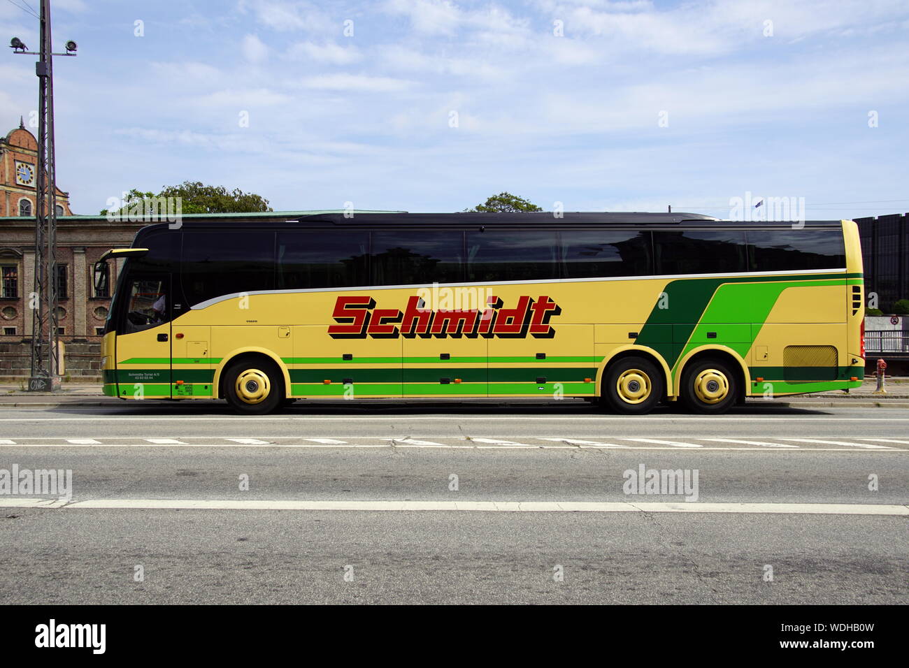 Copenhagen, Denmark - July 20, 2019: Schmidt Turisttrafik tourist bus ...
