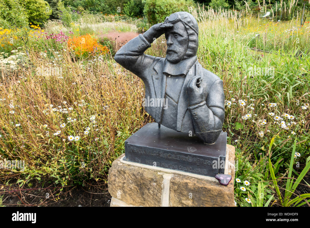 Statue of Antarctic explorer, Frank Wild, in his home town, Skelton ...