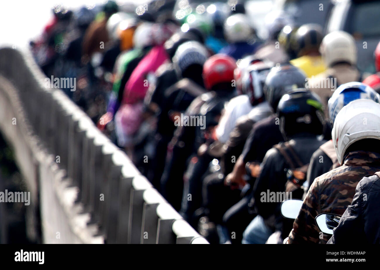 A motorcycle in a traffic jam hi-res stock photography and images - Alamy