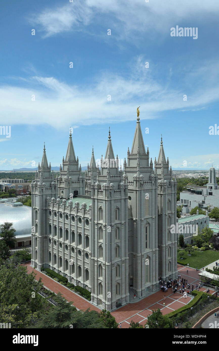 Mormon Temple and surrounding area from a high angle Stock Photo - Alamy