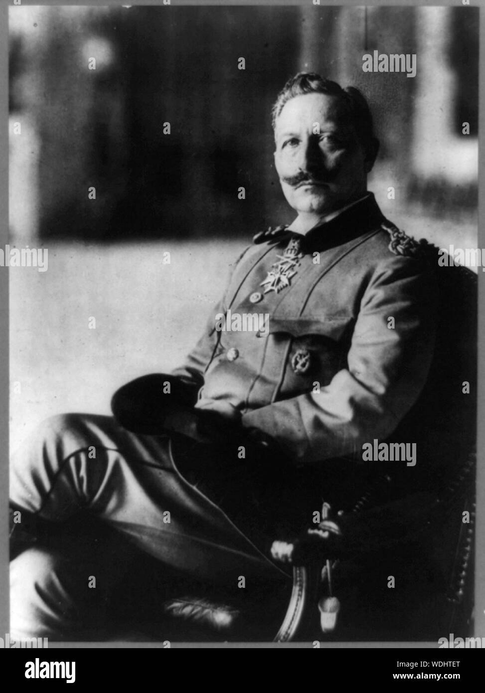 German emperor Wilhelm II, three-quarter length portrait, seated ...