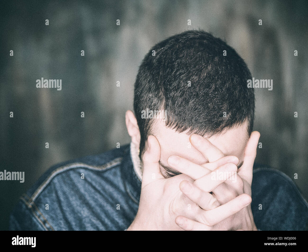Tensed young man hi-res stock photography and images - Alamy