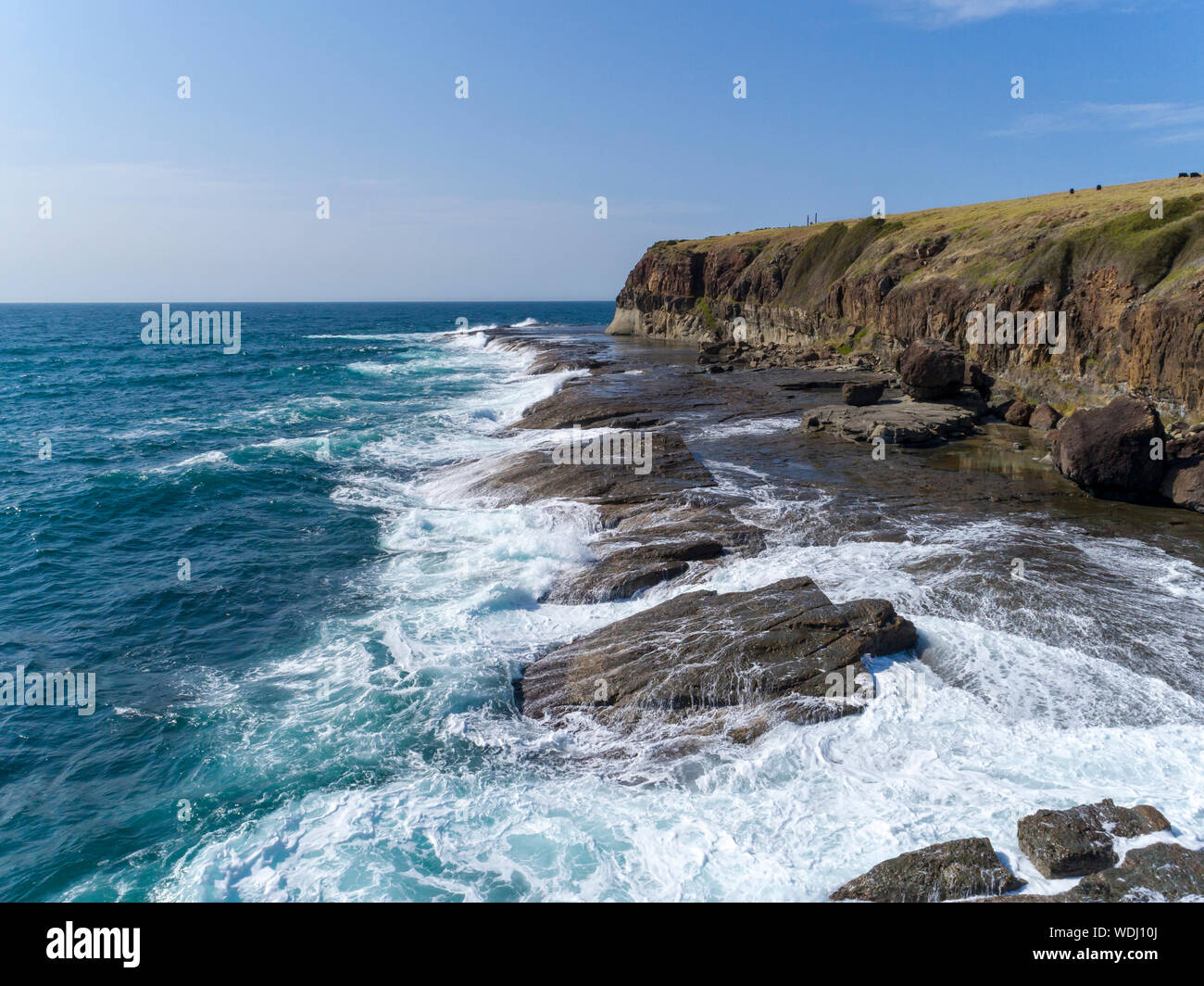 The coastal inlet at Kiama on the New South Wales south coast in ...