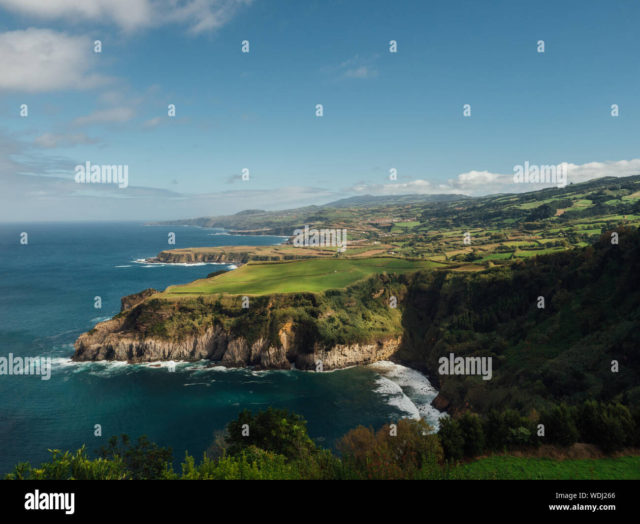 Miradouro de Santa Iria on the island of Sao Miguel, Portugal Stock ...