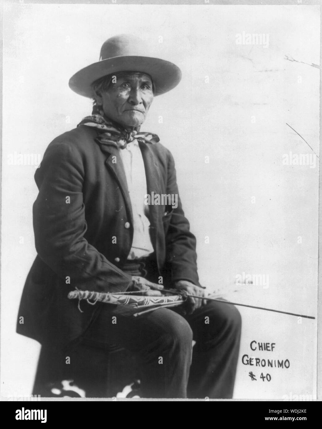 Geronimo, Apache chief, 1829-1909, three-quarter length portrait ...